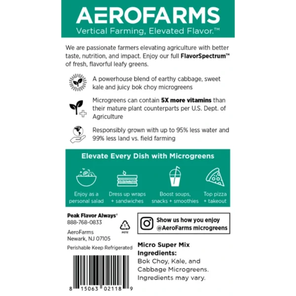Flavorful AeroFarms Micro Super Mix Freshly Grown Indoors