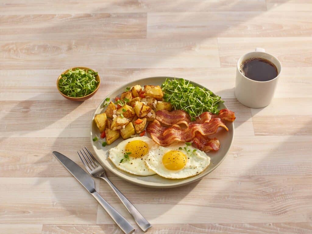 Morning Harvest Breakfast Plate with Micro Bok Choy - AeroFarms